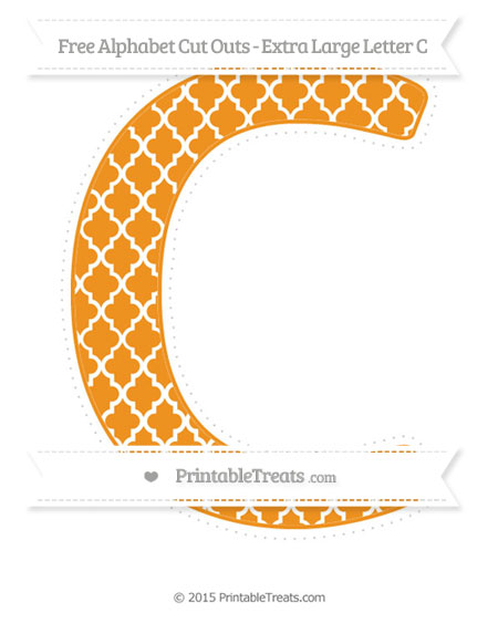 Free Carrot Orange Moroccan Tile Extra Large Capital Letter C Cut Outs ...