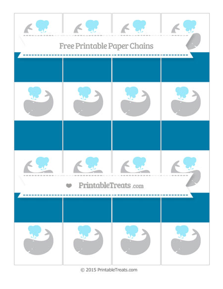 Free Cerulean Blue Whale Paper Chains — Printable Treats.com