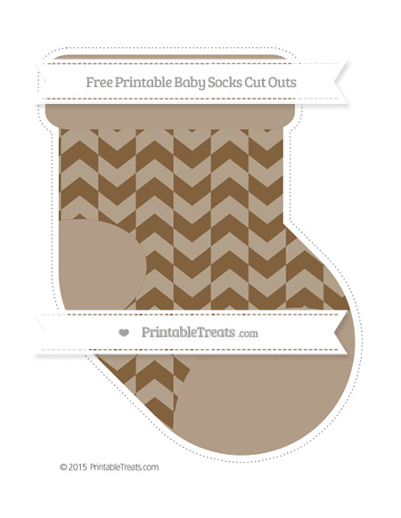 Coyote Brown Herringbone Pattern Extra Large Baby Socks Cut Outs ...