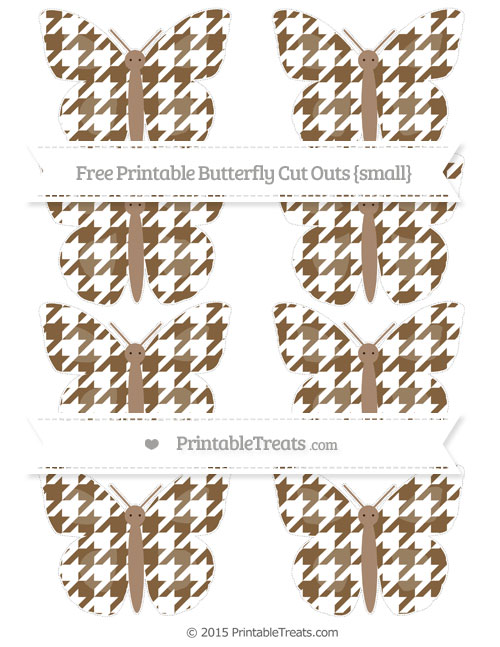 Free Coyote Brown Houndstooth Pattern Small Butterfly Cut Outs ...