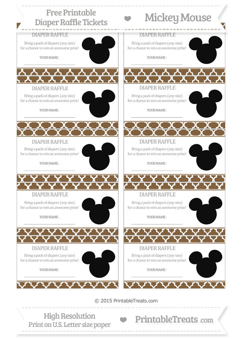 Free Coyote Brown Moroccan Tile Mickey Mouse Diaper Raffle Tickets ...