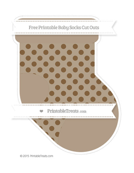 Coyote Brown Polka Dot Extra Large Baby Socks Cut Outs — Printable ...