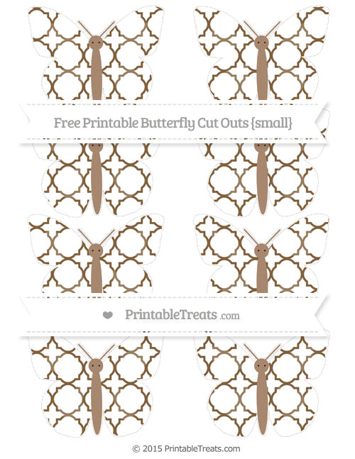Free Coyote Brown Quatrefoil Pattern Small Butterfly Cut Outs ...