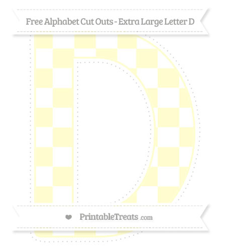 Free Cream Checker Pattern Extra Large Capital Letter D Cut Outs ...