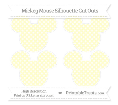 Cream Dotted Pattern Medium Mickey Mouse Silhouette Cut Outs ...