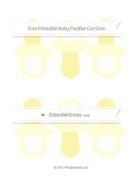 Cream Dotted Pattern Small Baby Pacifier Cut Outs — Printable Treats.com