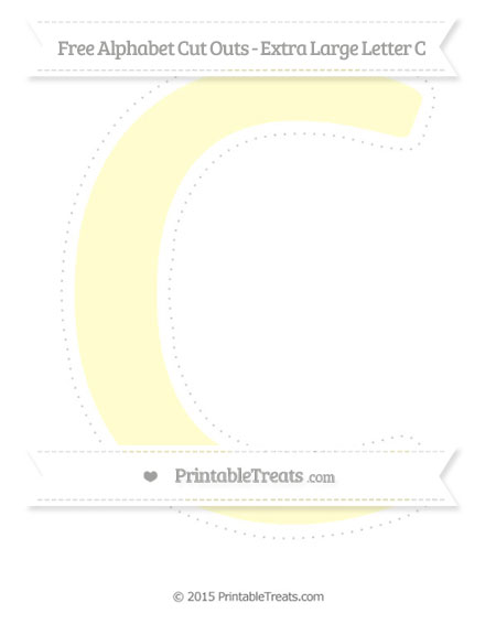 Free Cream Extra Large Capital Letter C Cut Outs — Printable Treats.com