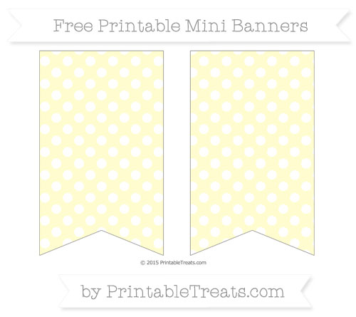 Cream Polka Dot On White Simple Mini Banners — Printable Treats.com
