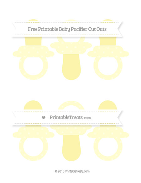 Cream Star Pattern Small Baby Pacifier Cut Outs — Printable Treats.com