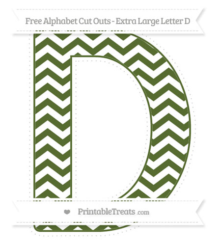 Free Dark Olive Green Chevron Extra Large Capital Letter D Cut Outs ...