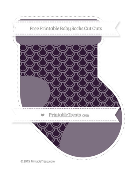Dark Purple Fish Scale Pattern Extra Large Baby Socks Cut Outs ...