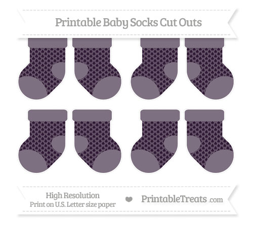 Dark Purple Fish Scale Pattern Small Baby Socks Cut Outs — Printable ...