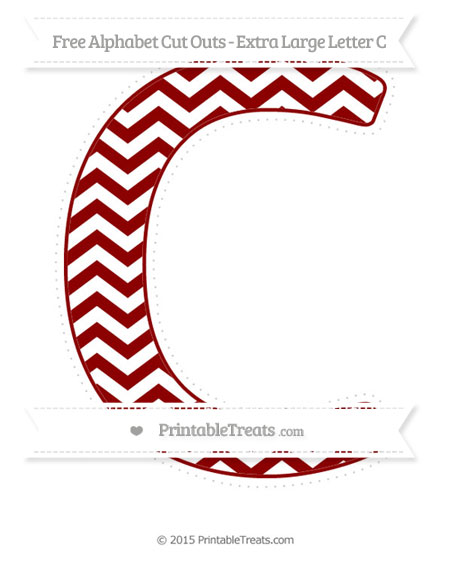 Free Dark Red Chevron Extra Large Capital Letter C Cut Outs — Printable ...