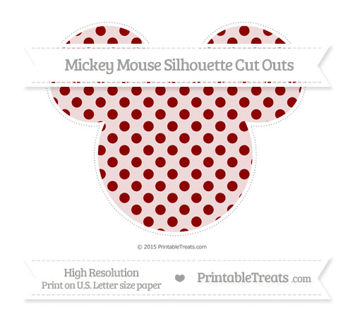 Dark Red Polka Dot Extra Large Mickey Mouse Silhouette Cut Outs ...
