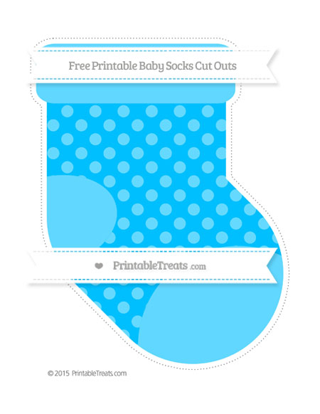 Deep Sky Blue Dotted Pattern Extra Large Baby Socks Cut Outs ...