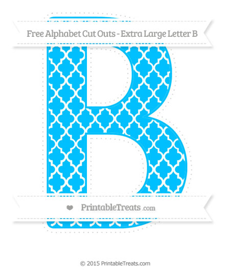 Free Deep Sky Blue Moroccan Tile Extra Large Capital Letter B Cut Outs ...