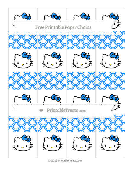 Free Dodger Blue Fish Scale Pattern Hello Kitty Paper Chains ...