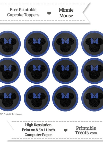Free Egyptian Blue Chalk Theme Minnie Mouse Cupcake Toppers — Printable ...