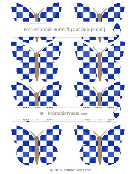 Free Egyptian Blue Checker Pattern Small Butterfly Cut Outs — Printable ...
