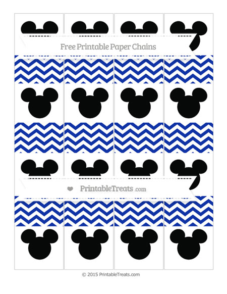 Free Egyptian Blue Chevron Mickey Mouse Paper Chains — Printable Treats.com