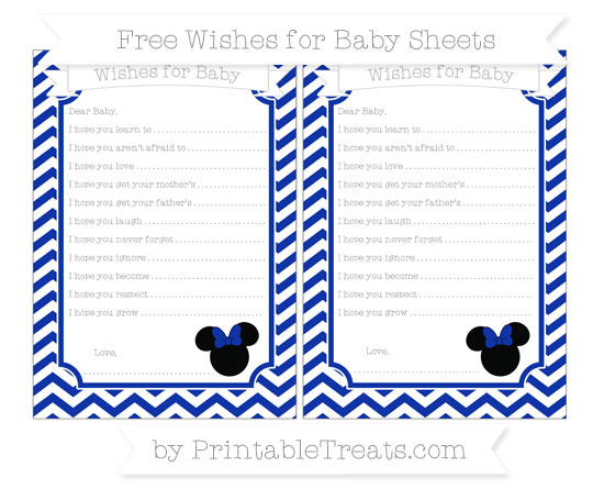 Egyptian Blue Chevron Minnie Mouse Wishes for Baby Sheets — Printable ...