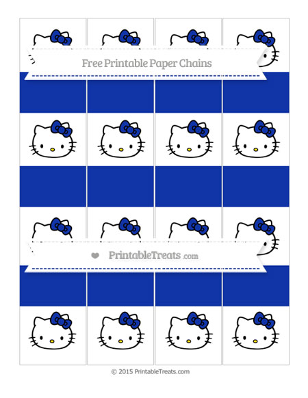 Free Egyptian Blue Hello Kitty Paper Chains — Printable Treats.com