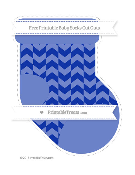 Egyptian Blue Herringbone Pattern Extra Large Baby Socks Cut Outs ...