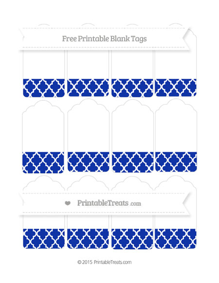 Free Egyptian Blue Moroccan Tile Blank Tags — Printable Treats.com