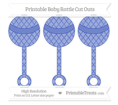 Egyptian Blue Moroccan Tile Large Baby Rattle Cut Outs — Printable ...