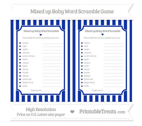 Egyptian Blue Striped Mixed Up Baby Word Scramble Game — Printable ...