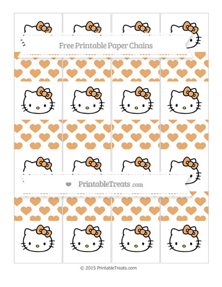 Free Fawn Heart Pattern Hello Kitty Paper Chains — Printable Treats.com