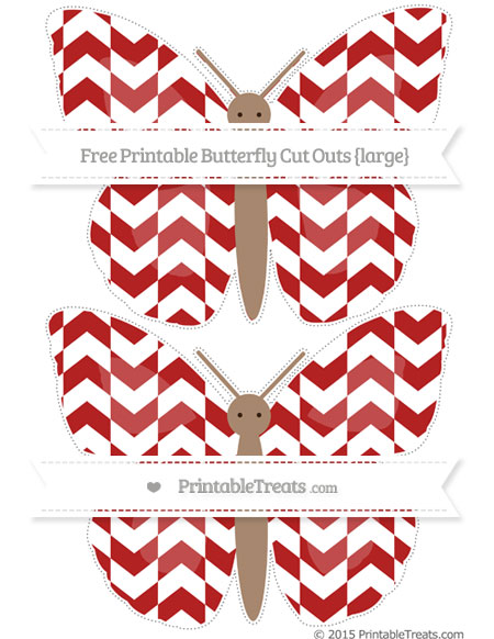 Free Fire Brick Red Herringbone Pattern Large Butterfly Cut Outs ...