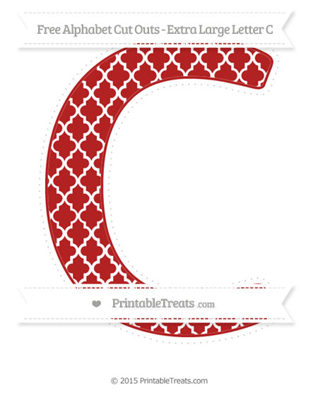 Free Fire Brick Red Moroccan Tile Extra Large Capital Letter C Cut Outs ...