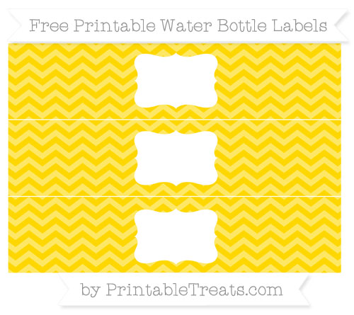Gold Chevron DIY Water Bottle Labels — Printable Treats.com