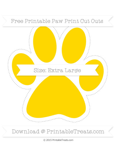 Goldenrod Extra Large Paw Print Cut Outs — Printable Treats.com