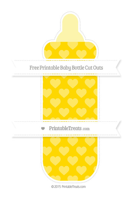 Goldenrod Heart Pattern Extra Large Baby Bottle Cut Outs — Printable ...