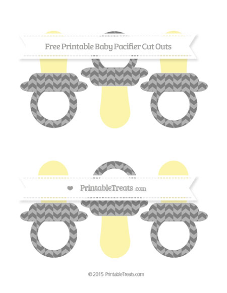 Grey Herringbone Pattern Small Baby Pacifier Cut Outs — Printable ...