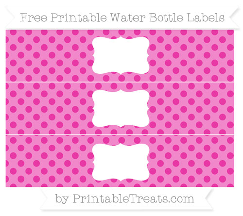 Hot Pink Polka Dot DIY Water Bottle Labels — Printable Treats.com