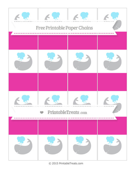 Free Hot Pink Whale Paper Chains — Printable Treats.com