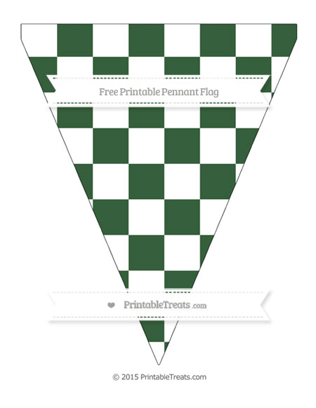 Free Hunter Green Checker Pattern Simple Pennant Flag — Printable ...
