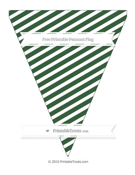 Free Hunter Green Diagonal Stripes Simple Pennant Flag — Printable ...