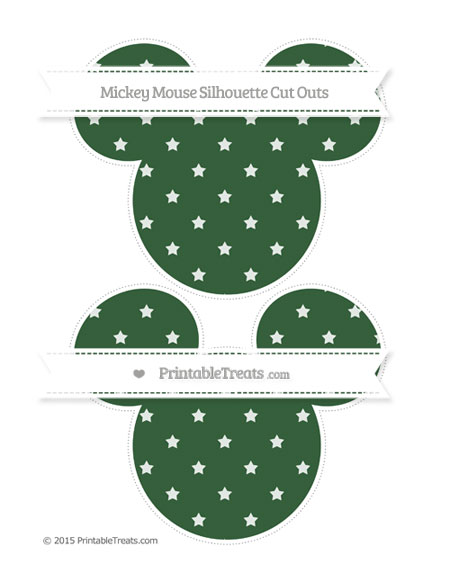 Hunter Green Star Pattern Large Mickey Mouse Silhouette Cut Outs ...