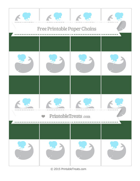 Free Hunter Green Whale Paper Chains — Printable Treats.com