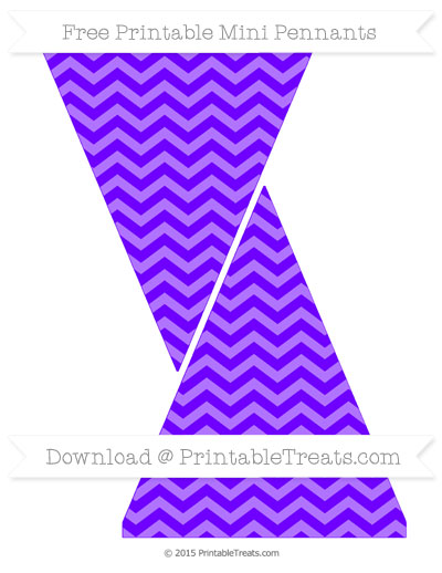 Indigo Chevron Simple Mini Pennants — Printable Treats.com