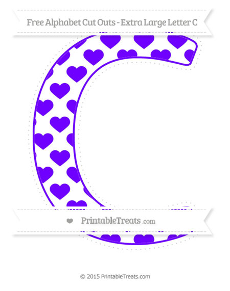 Free Indigo Heart Pattern Extra Large Capital Letter C Cut Outs ...
