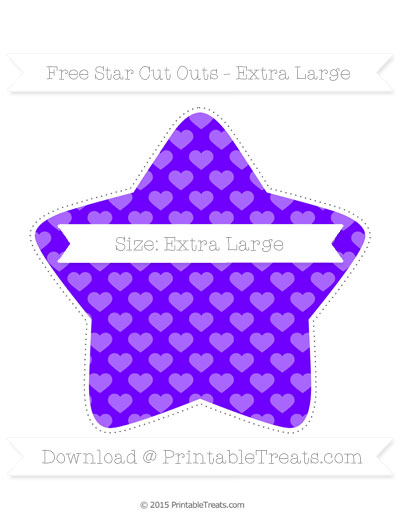 Indigo Heart Pattern Extra Large Star Cut Outs — Printable Treats.com