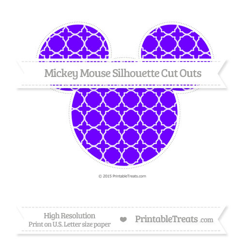 Indigo Quatrefoil Pattern Extra Large Mickey Mouse Silhouette Cut Outs ...