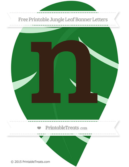 Free Jungle Leaf Lowercase Letter N — Printable Treats.com