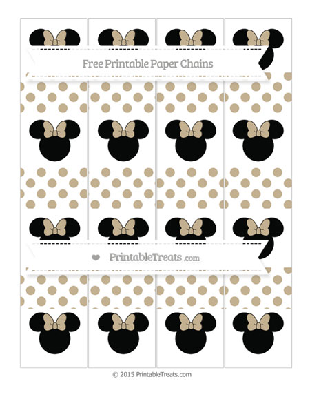 Free Khaki Dotted Pattern Minnie Mouse Paper Chains — Printable Treats.com