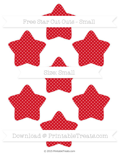 Lava Red Dotted Pattern Small Star Cut Outs — Printable Treats.com
